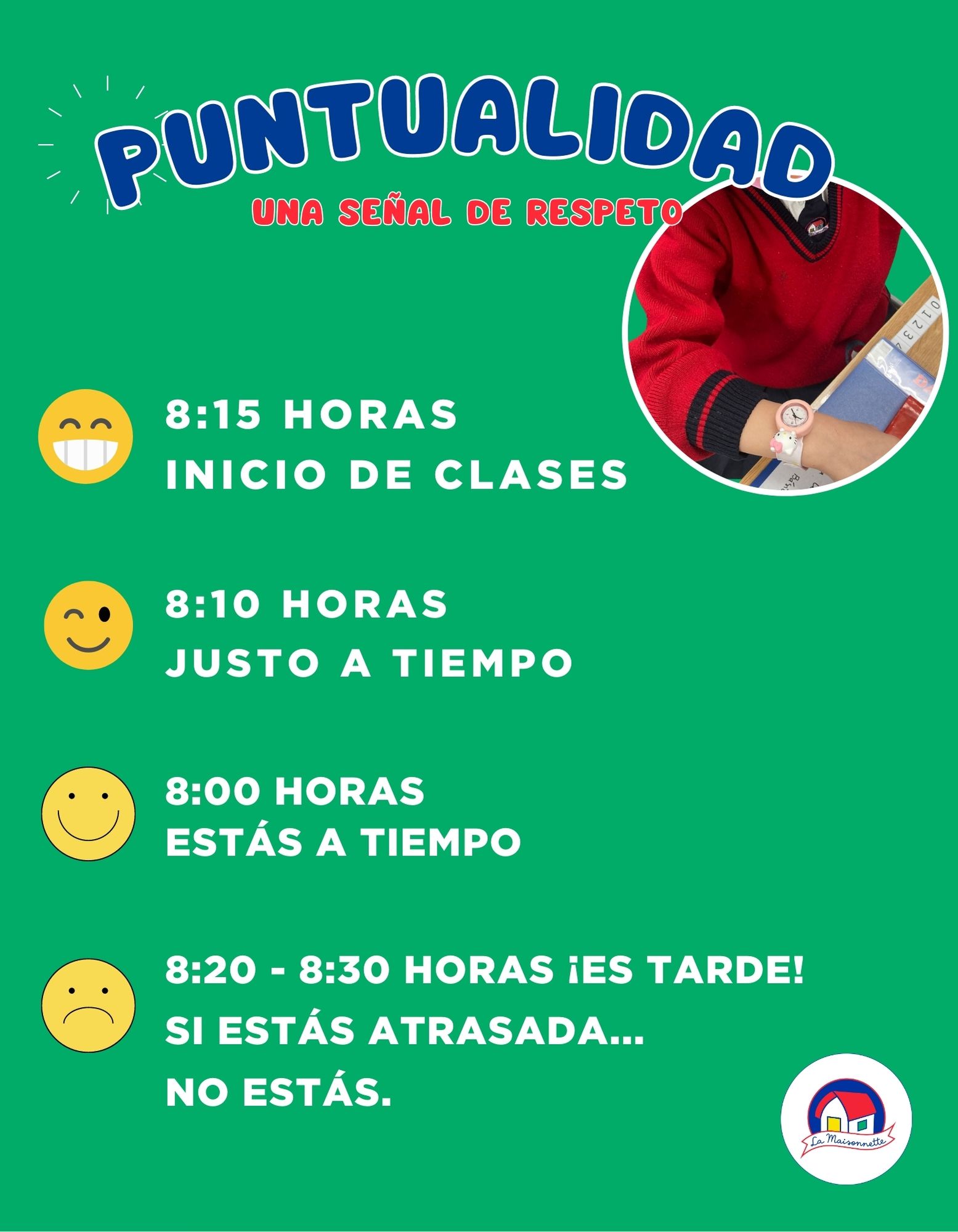 Puntualidad: Una señal de respeto - La Maisonnette